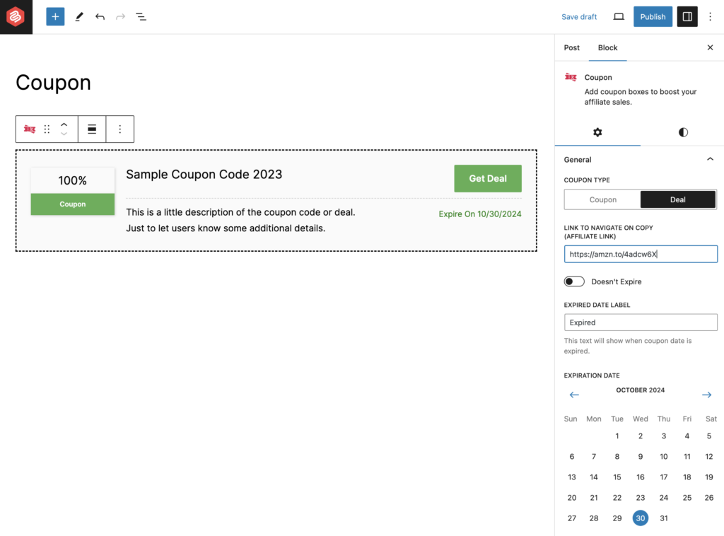 Coupon Block for WordPress - Ultimate Blocks