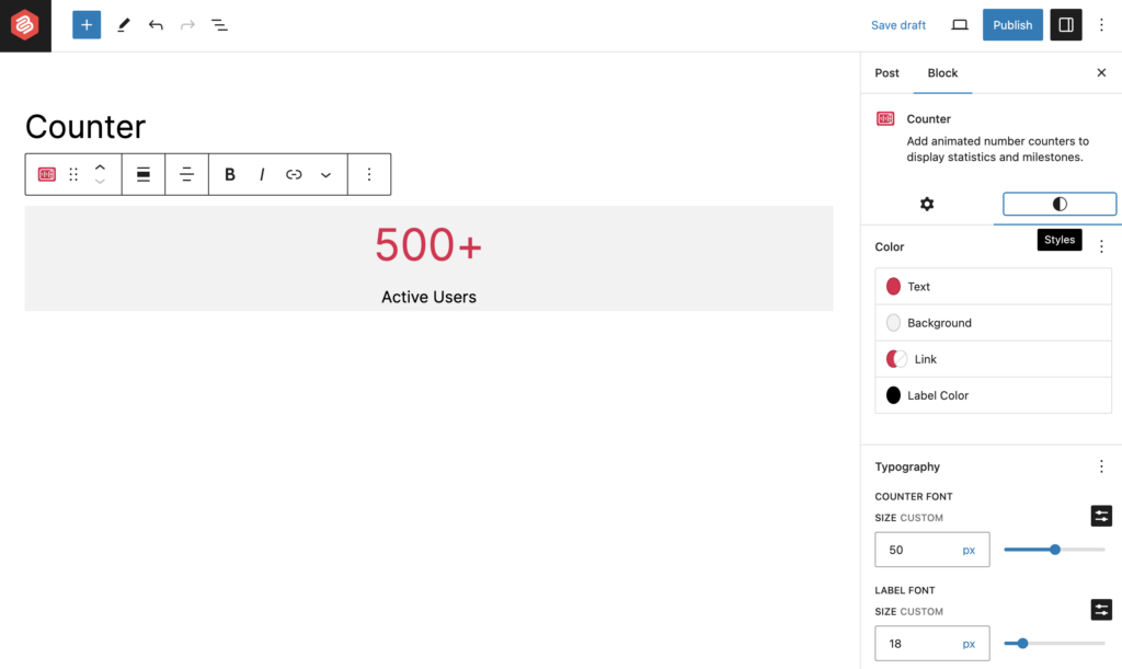 Counter Block - Show Animated Number Counter in WordPress