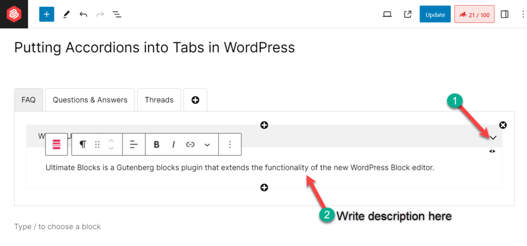 How to Put Accordions into Tabs in WordPress