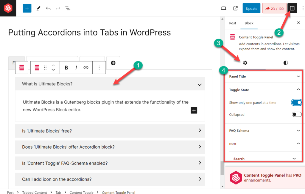 How to Put Accordions into Tabs in WordPress