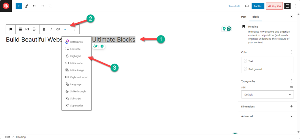 How To Create Multi Color Heading In Wordpress Block Editor Ultimate