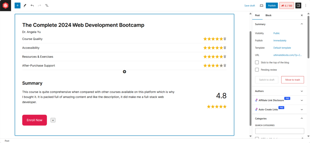 How to Add Course Reviews in WordPress (Step by Step)