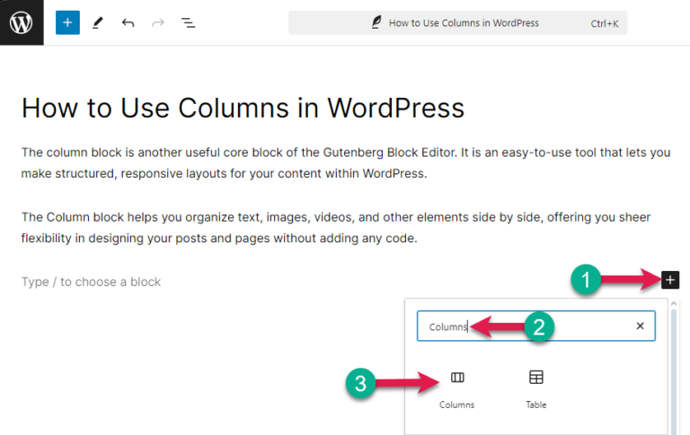 How to Use the Columns Block in WordPress (3 Simple Steps)
