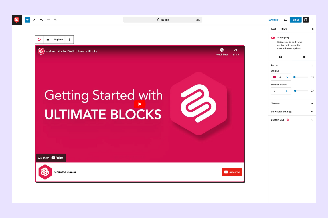 Advanced Video Block for WordPress - Ultimate Blocks