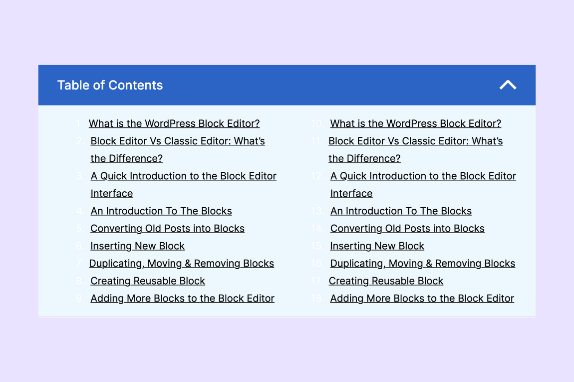 Table of Contents Block for WordPress - Ultimate Blocks