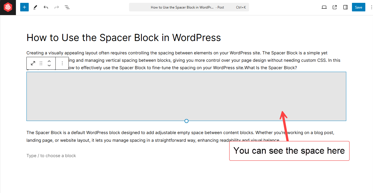 How to Use the Spacer Block in WordPress - Ultimate Blocks