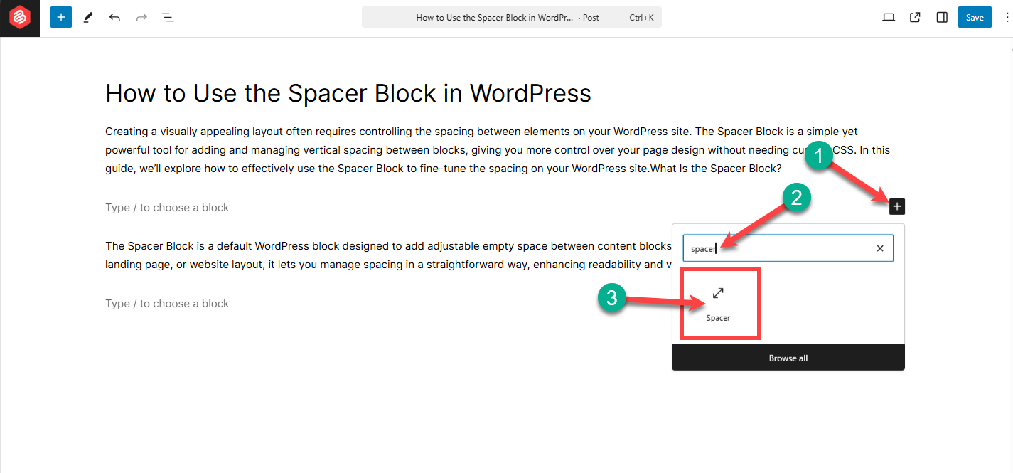 How to Use the Spacer Block in WordPress - Ultimate Blocks