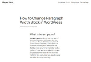 How to Change Paragraph Block Width in WordPress