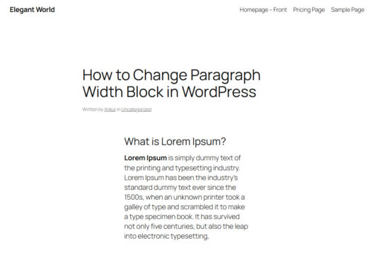How to Change Paragraph Block Width in WordPress