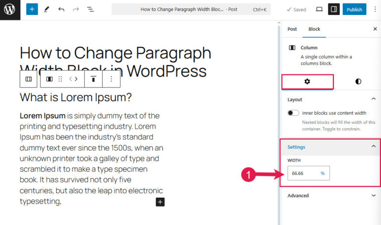 How to Change Paragraph Block Width in WordPress